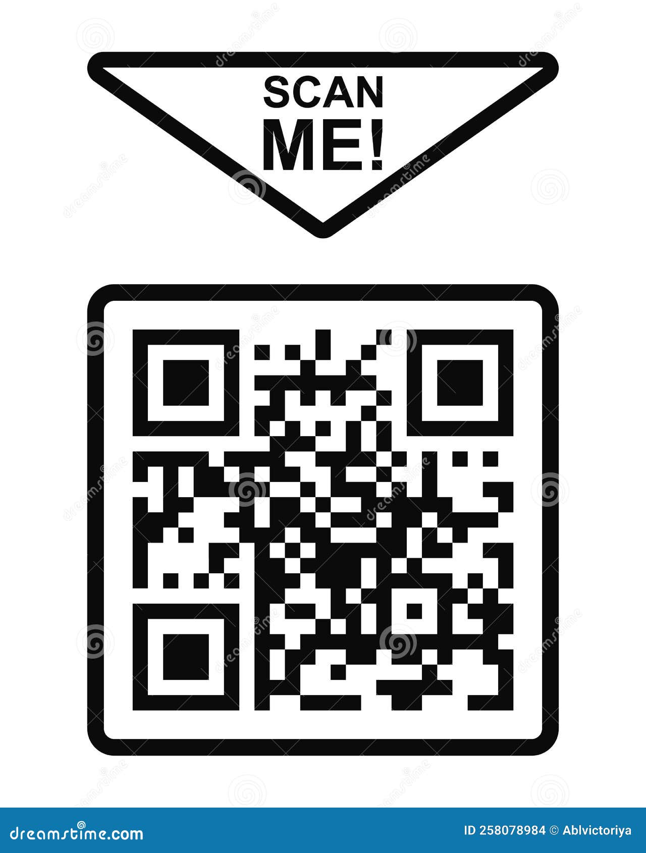 Scan Me Icon Qr Code In Square Frame Template Of Quick Responce Matrix Barcode Grid Digital