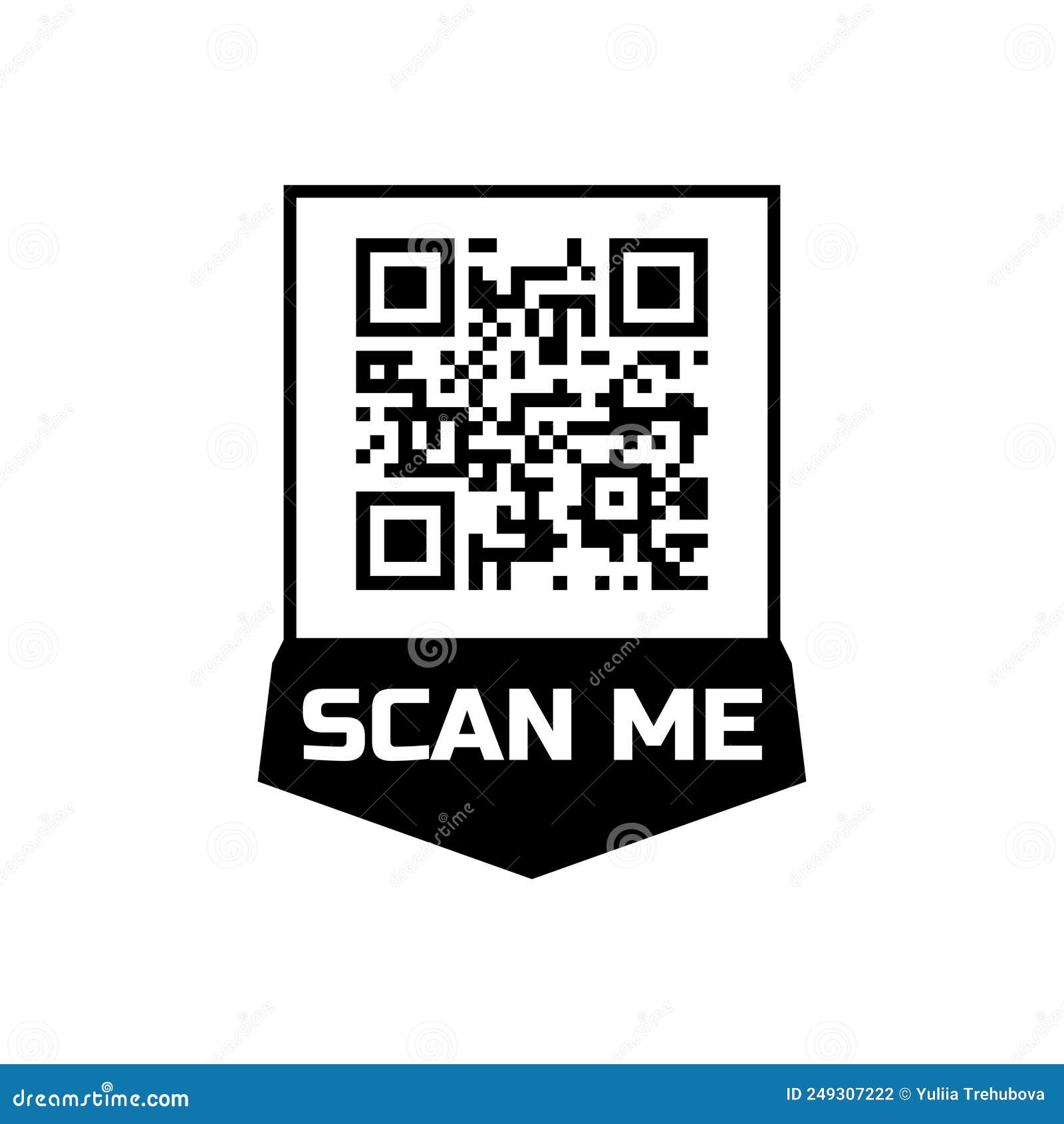 Scan Me Qr Code Icon for Smartphone. Frame Quick Barcode App Design ...