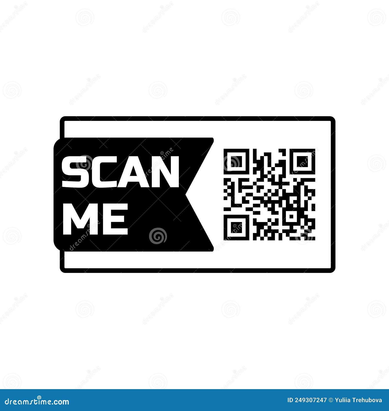 Scan Me Qr Code Icon for Smartphone. Frame Quick Barcode App Design ...