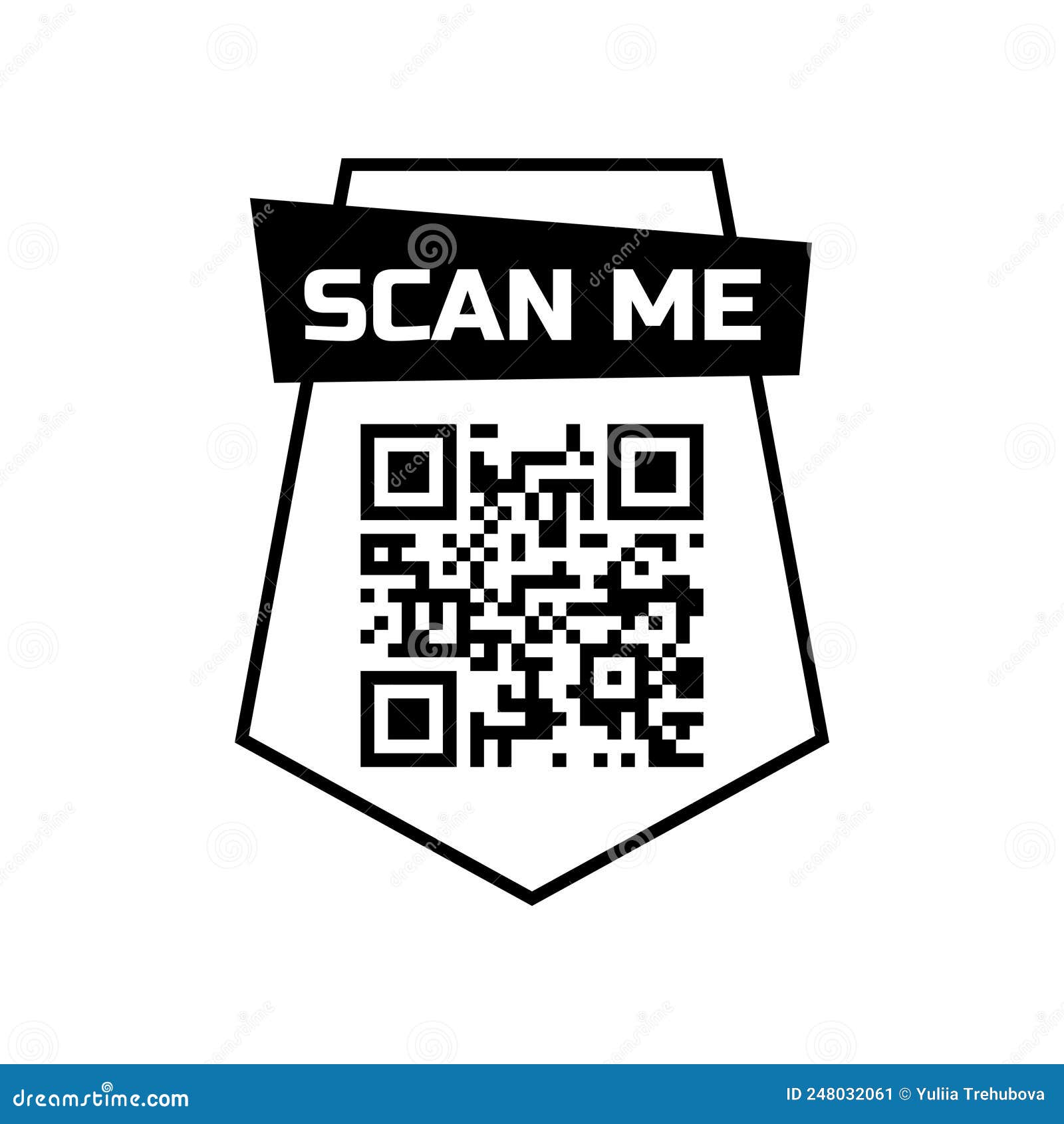 Scan Me Qr Code Icon for Smartphone. Frame Quick Barcode App Design ...