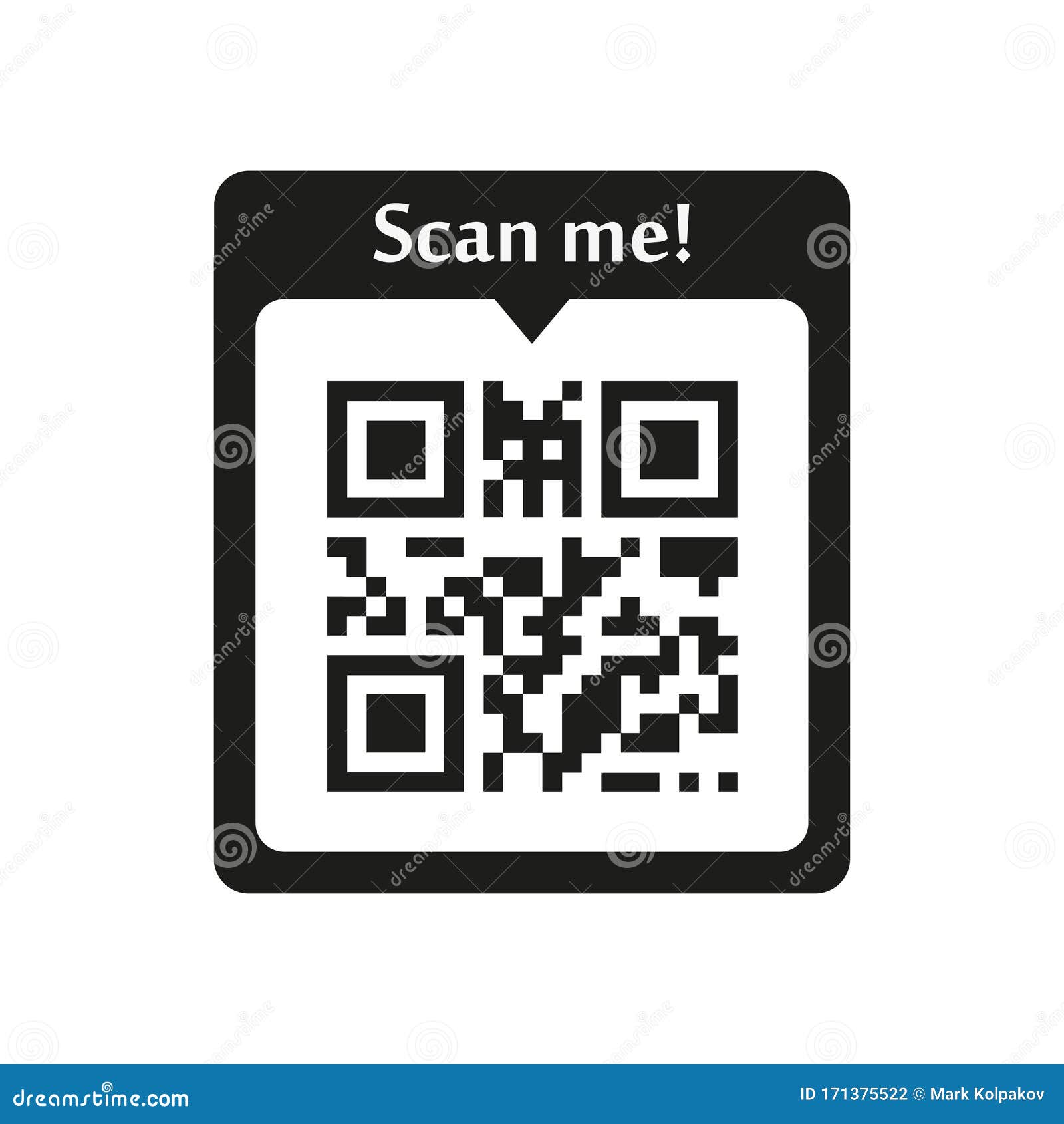 Scan Me, Qr Code Icon on White Background Stock Vector - Illustration ...