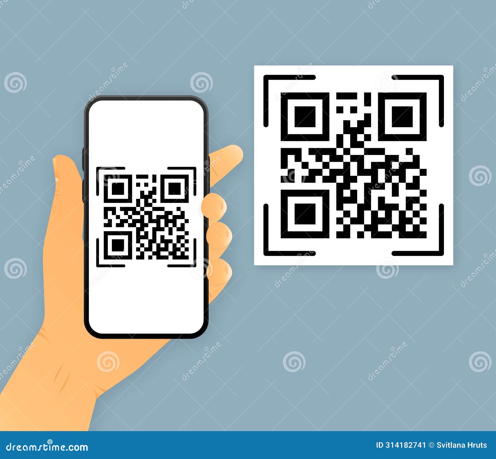 Scan Me Qr Code Scan For Smartphone Qr Code For Mobile App Payment And Phone Vector