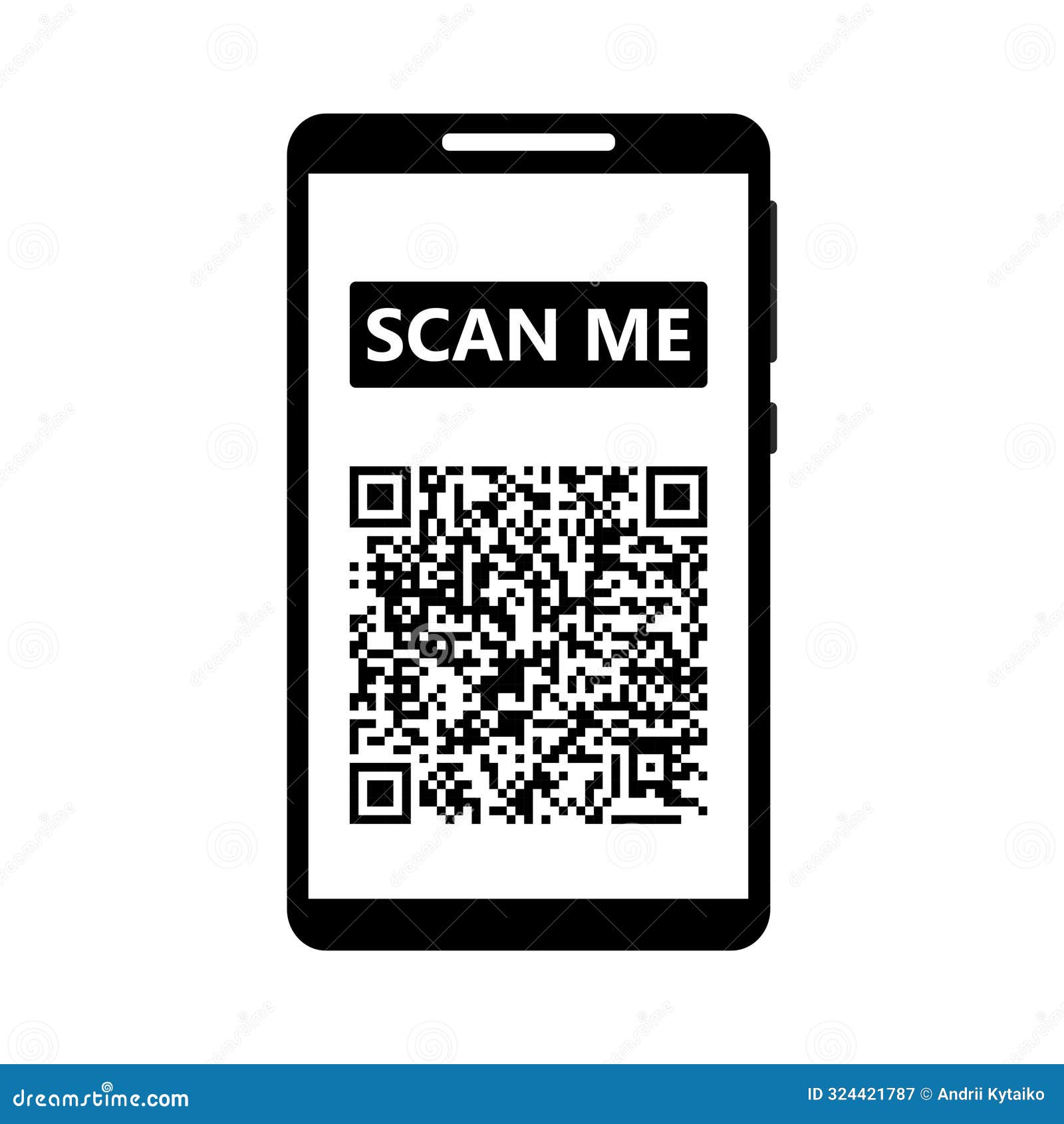 Scan Me, Sign Information by Qr Code Stock Vector - Illustration of ...