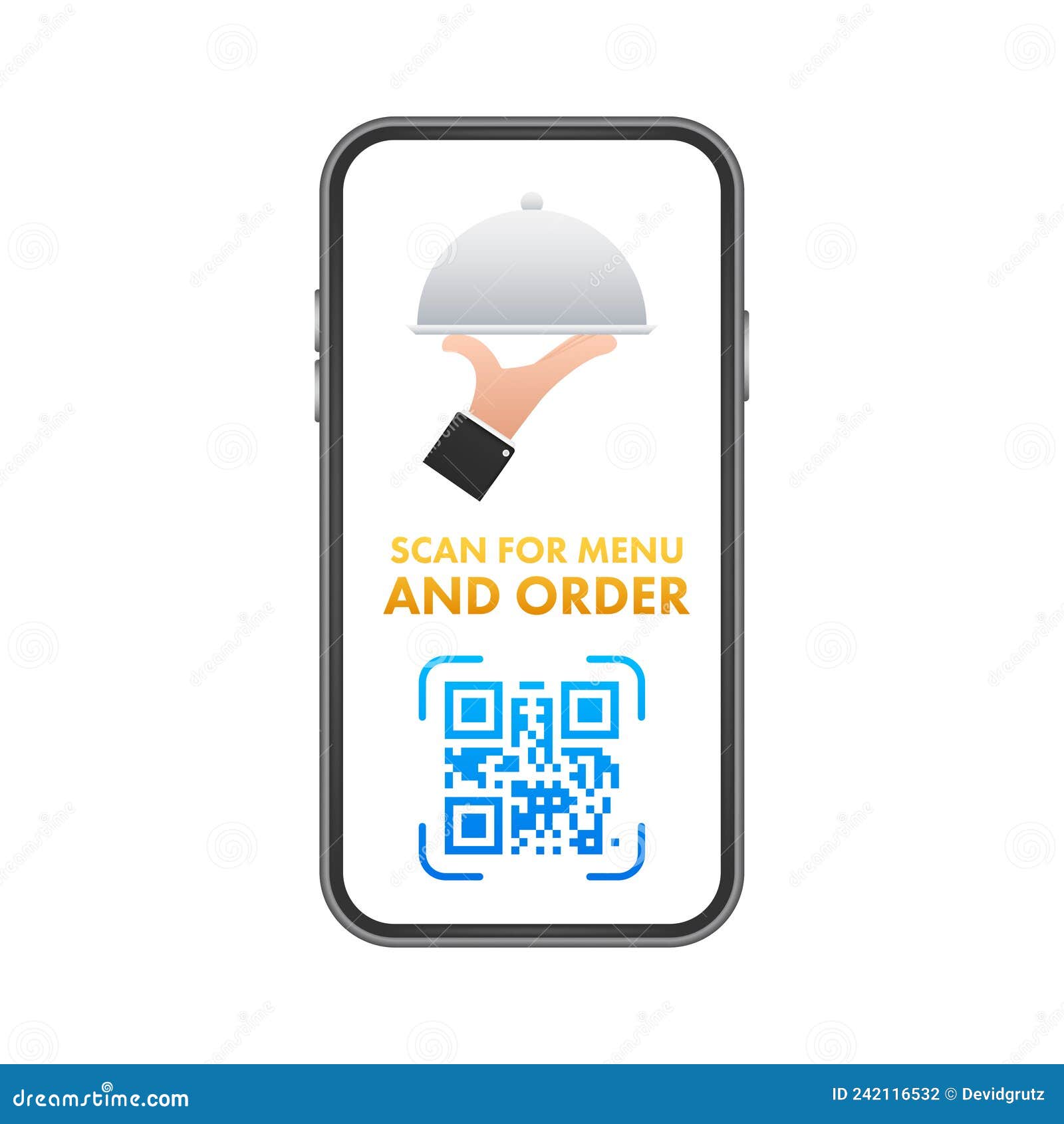 Scan for Menu and Order. Qr Code Scan Icon. Customer Service. Vector ...
