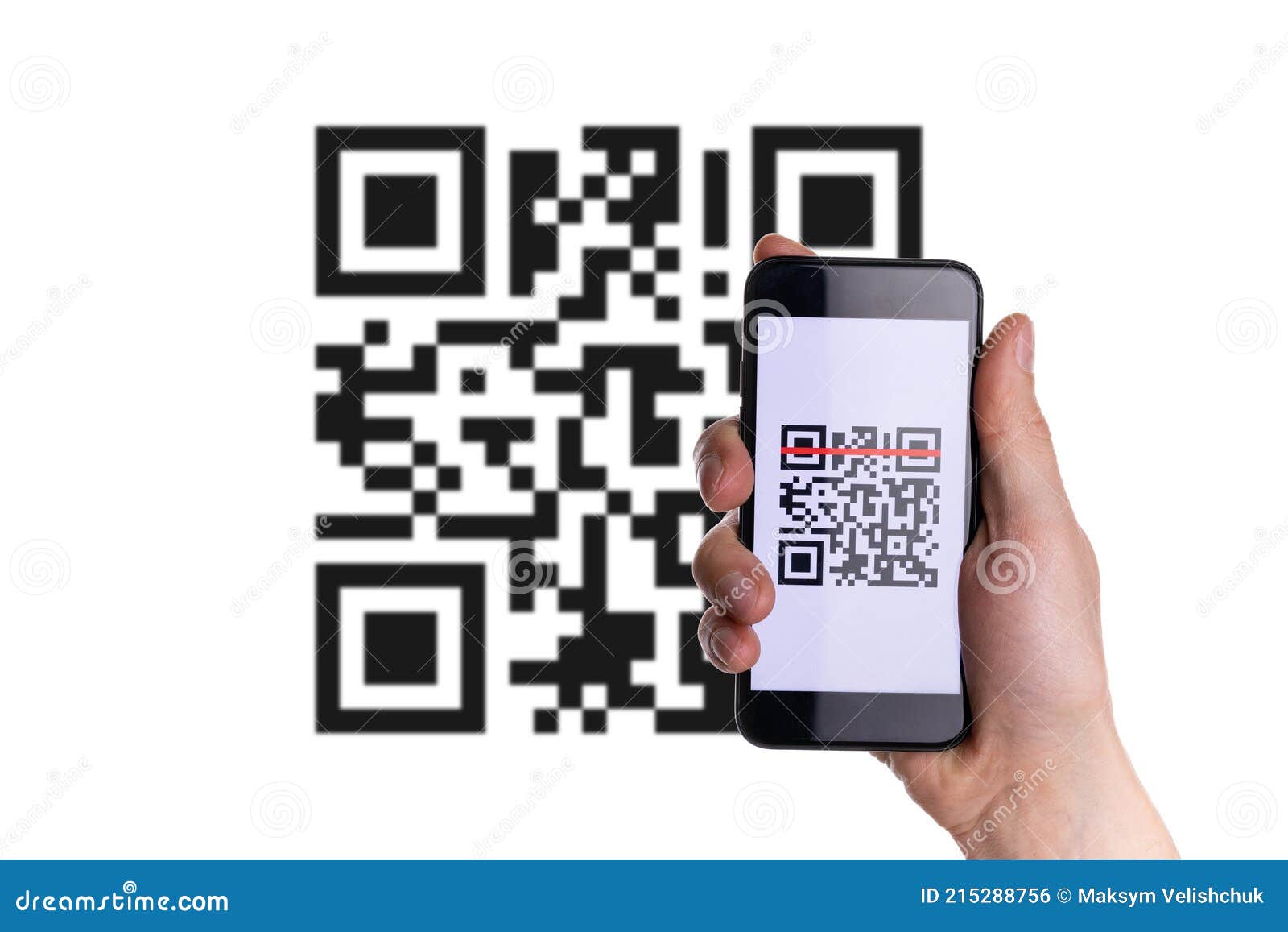 Scan Pay. Hand Holding Mobile Smartphone Screen for Payment Pay, Scan ...