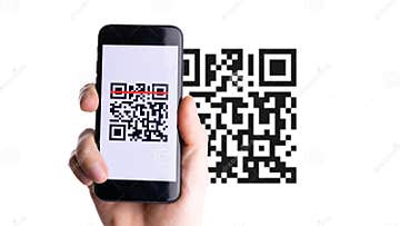 Scan Pay. Hand Holding Mobile Smartphone Screen for Payment Pay, Scan ...