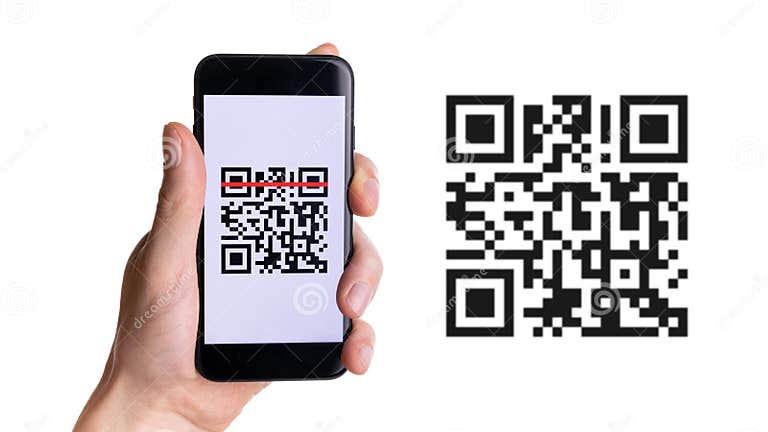 Scan Pay. Hand Holding Mobile Smartphone Screen for Payment Pay, Scan ...