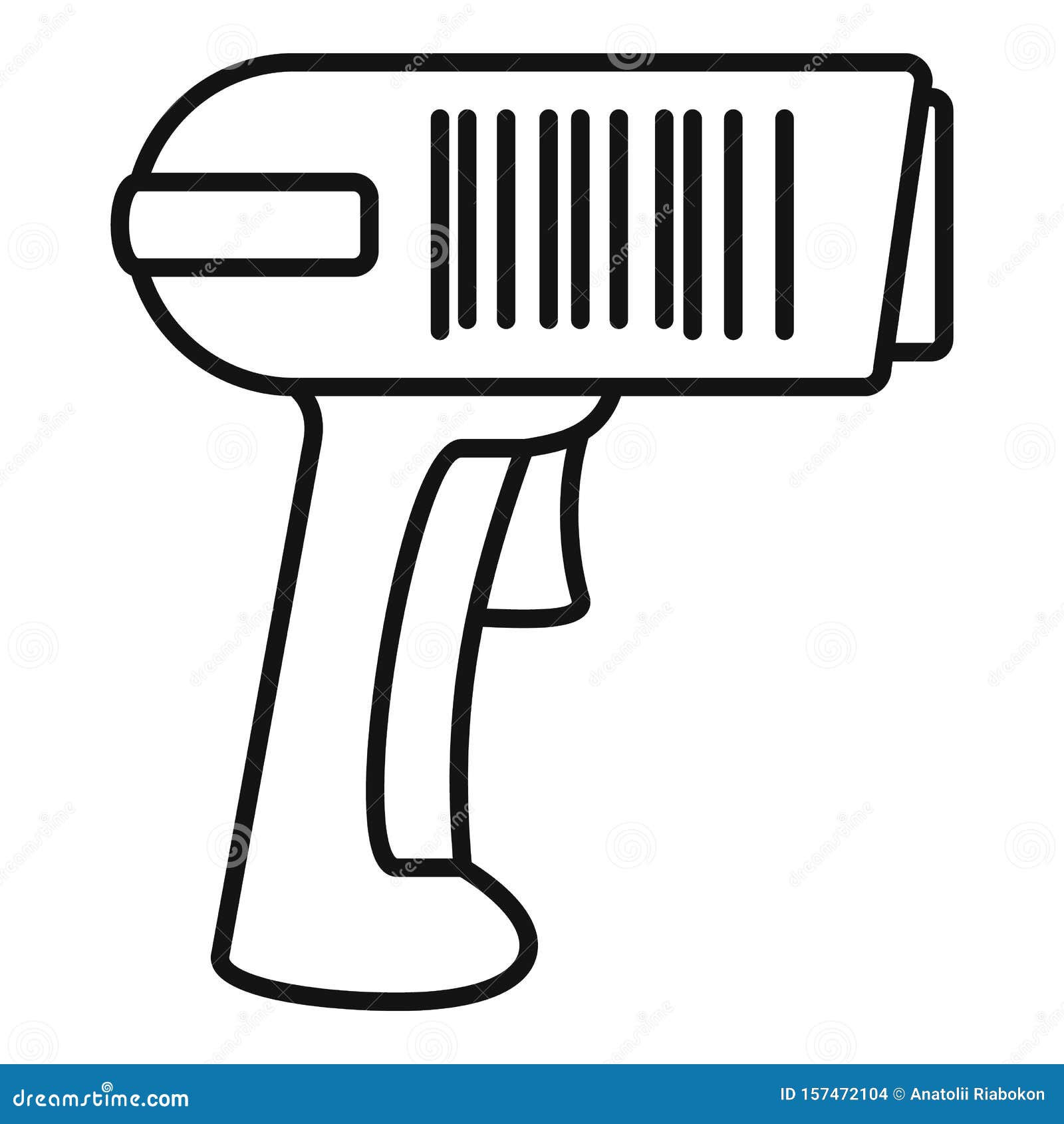 Scan Pistol Icon, Outline Style Stock Vector - Illustration of purchase ...