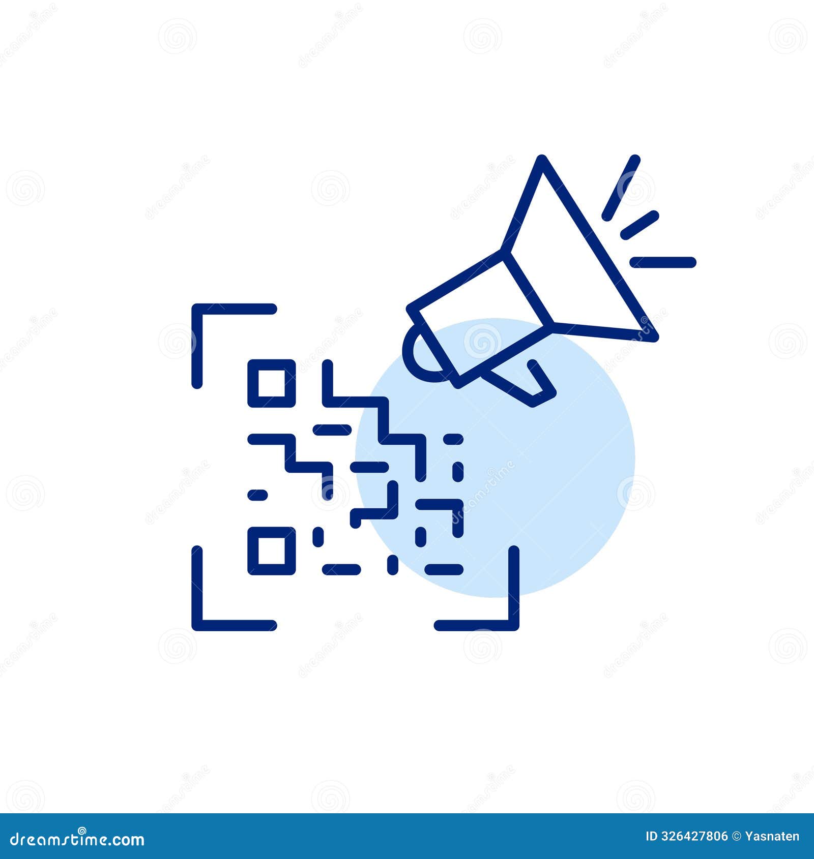 Scan Qr Code and Megaphone. Marketing and Promotion with Use of ...