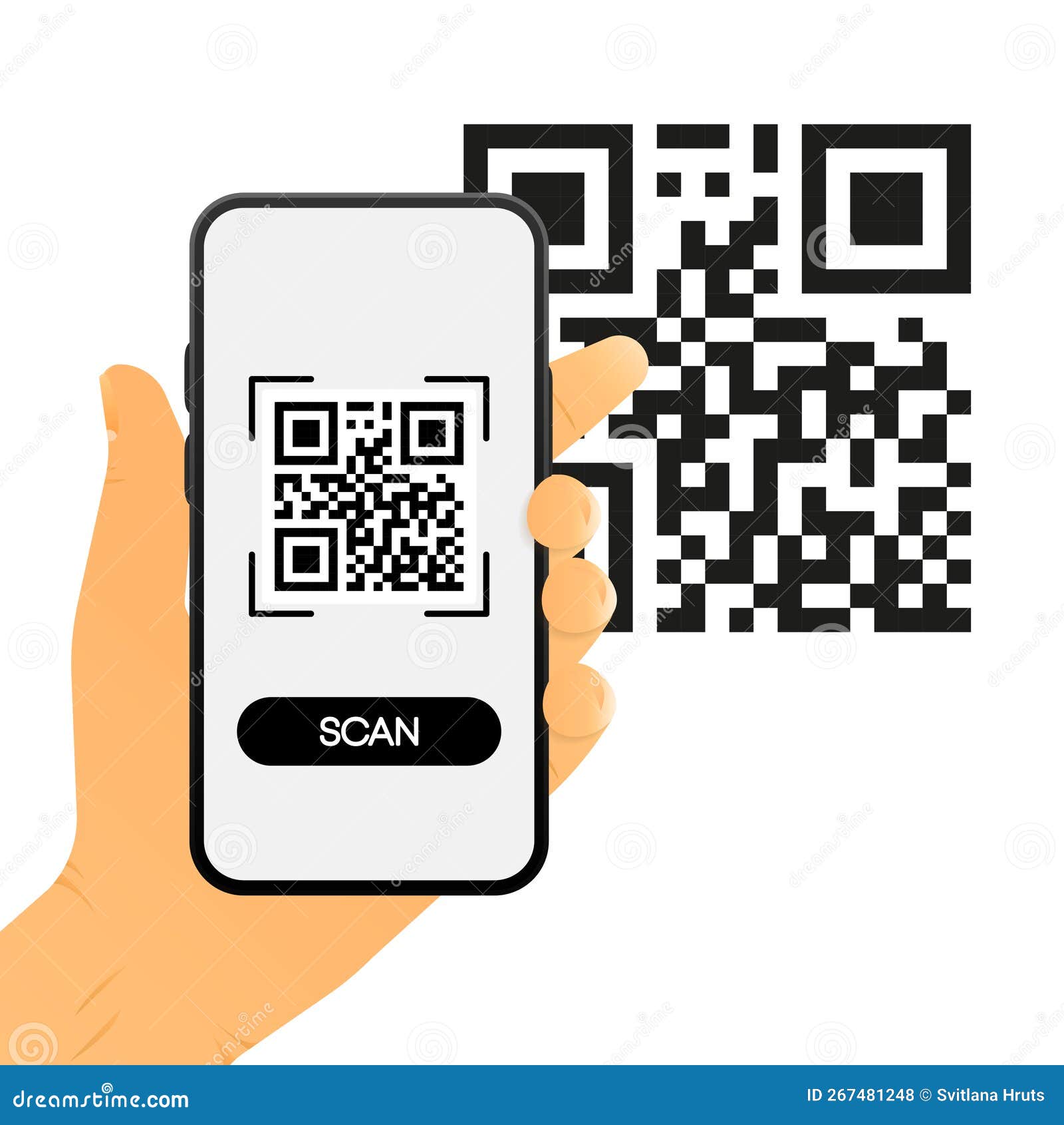 Scan QR Code on Mobile Phone. Electronic, Digital Technology, Barcode ...