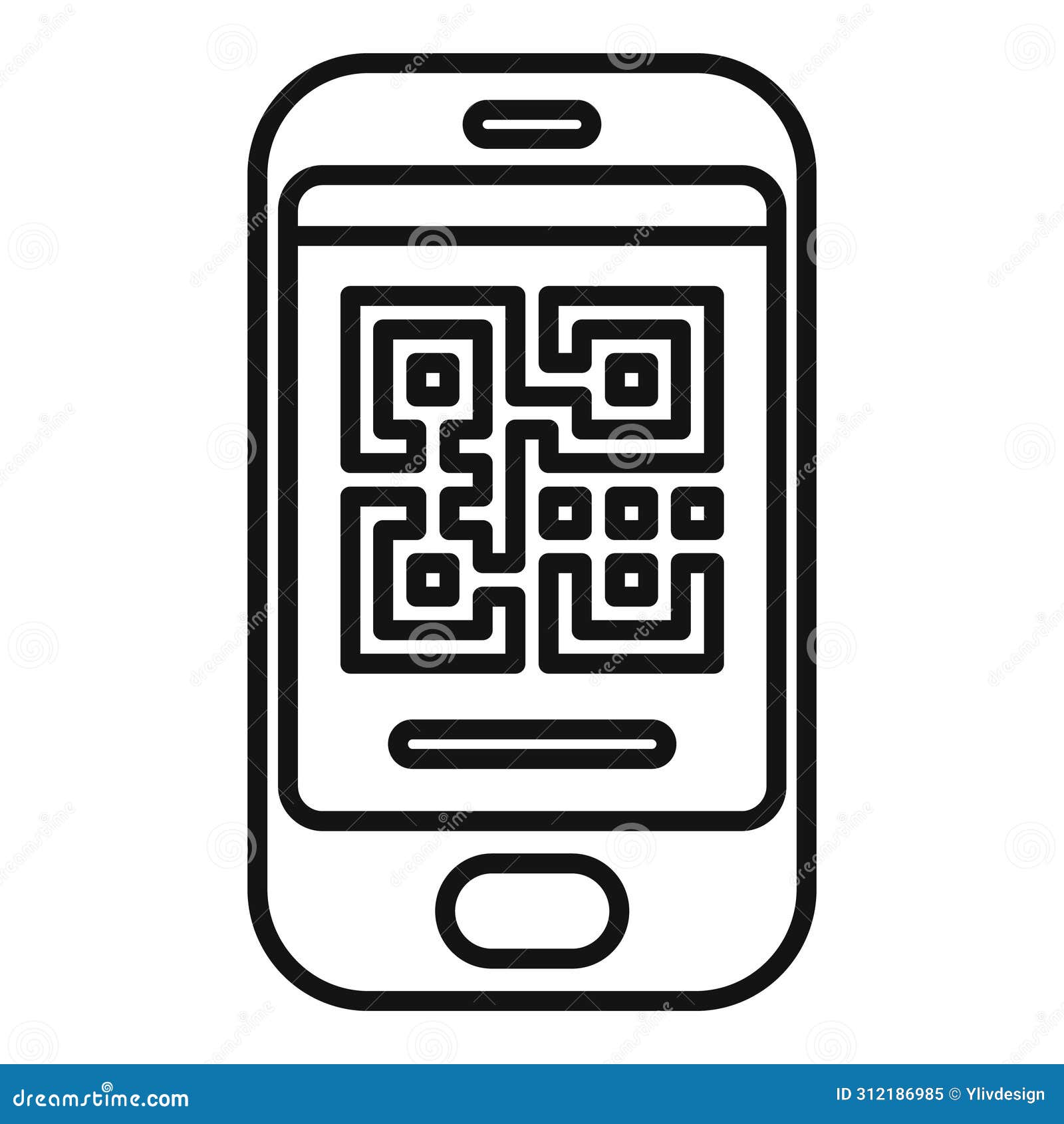 Scan Qr Code with Phone Icon Outline Vector. Login Account Stock Vector ...