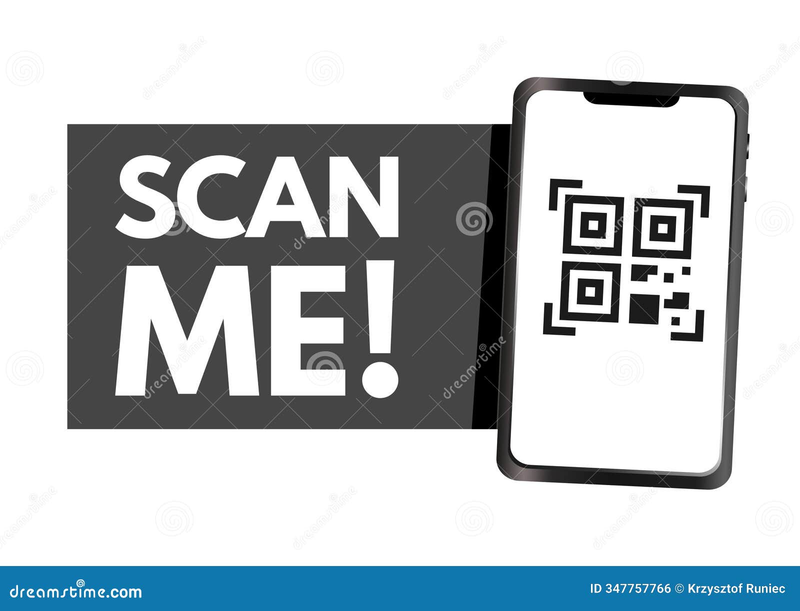 Scan QR code, Scan me stock illustration. Illustration of scan - 347757766