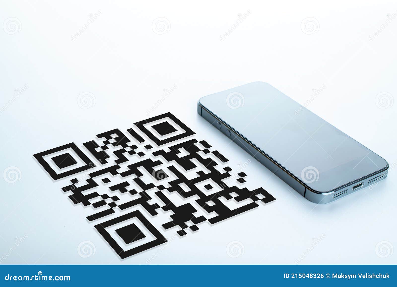 Scan Qrcode. Digital Mobile Smart Phone with Qr Code Scanner on ...