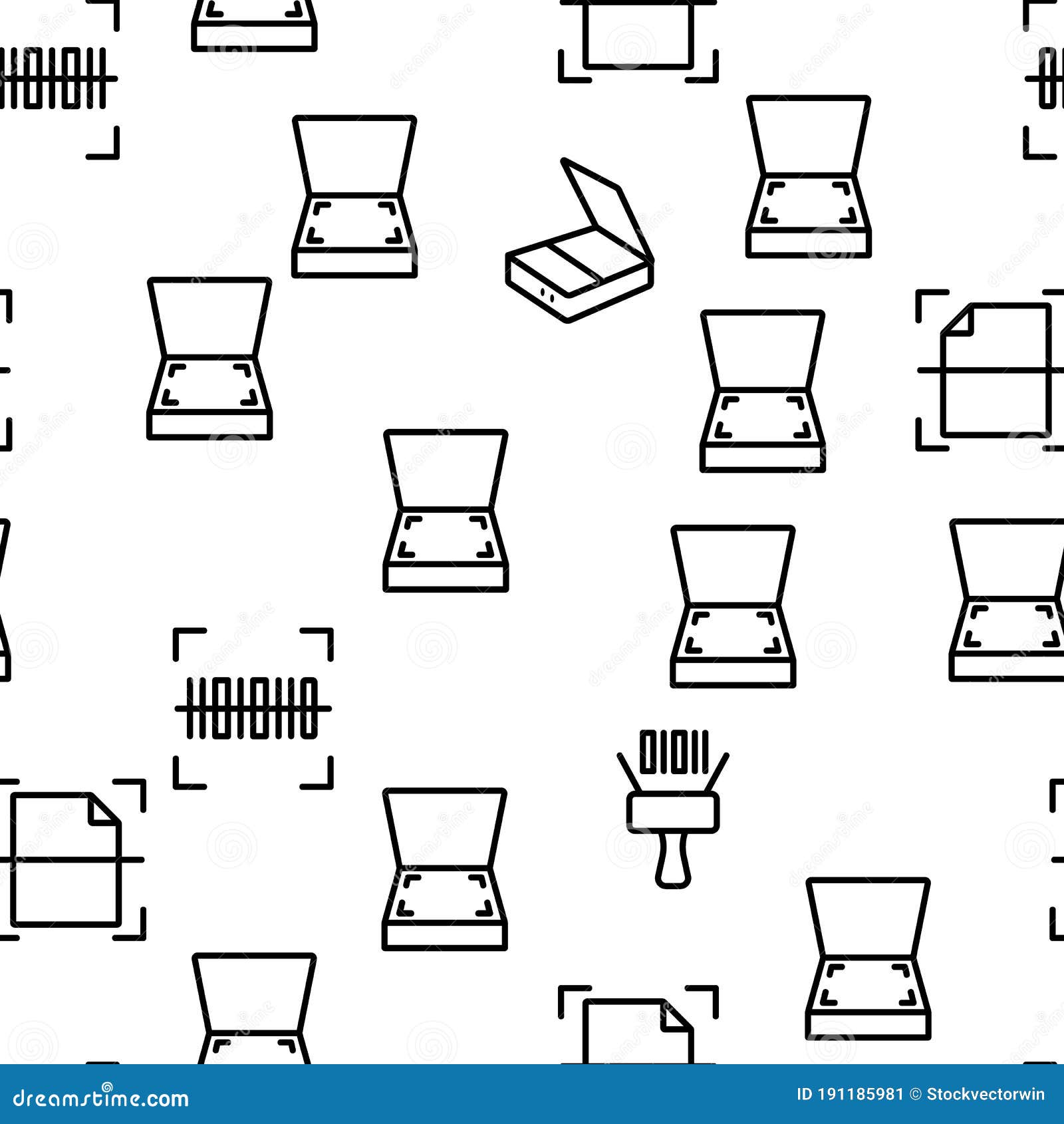 Scan Reading Vector Seamless Pattern Stock Vector - Illustration of ...