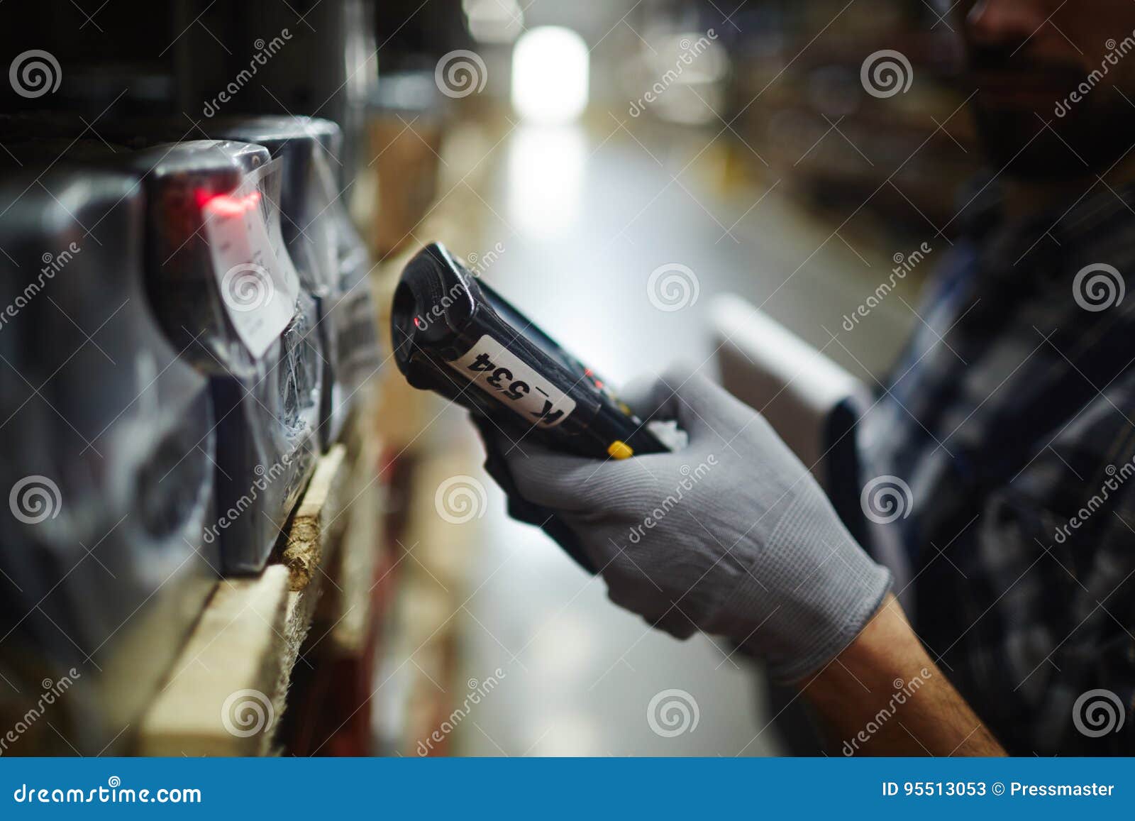 Scan work stock image. Image of gloved, factory, industry - 95513053