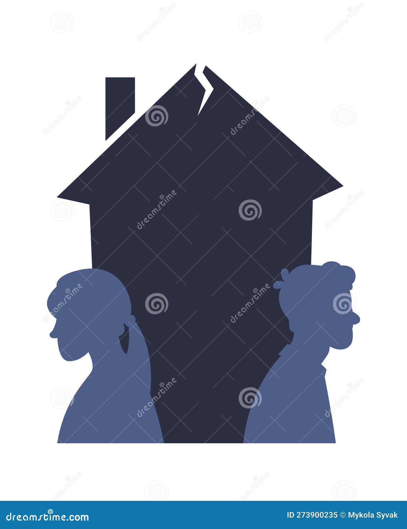 Scandal between Man and Woman Silhouette Stock Vector - Illustration of ...
