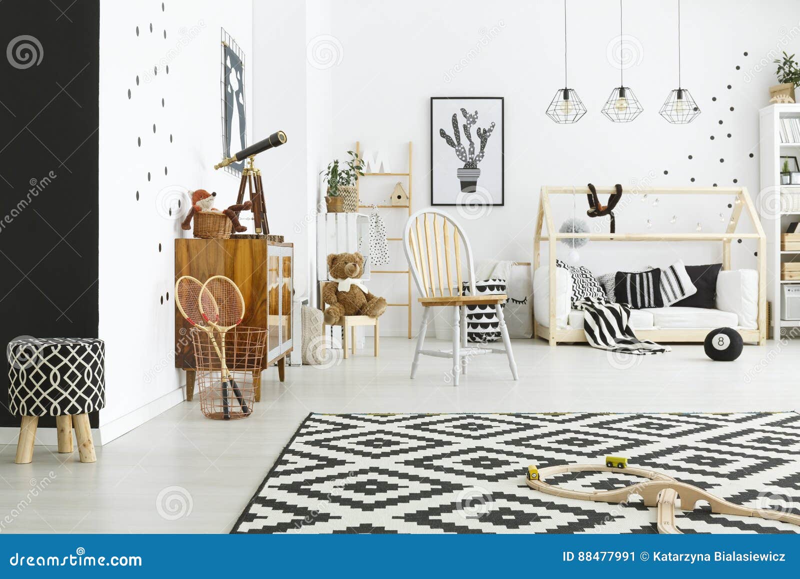 Scandi style child room stock image. Image of estate - 88477991