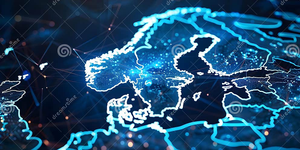 Scandinavia S Digital Network Map: Symbolizing Global Data Transfer and ...