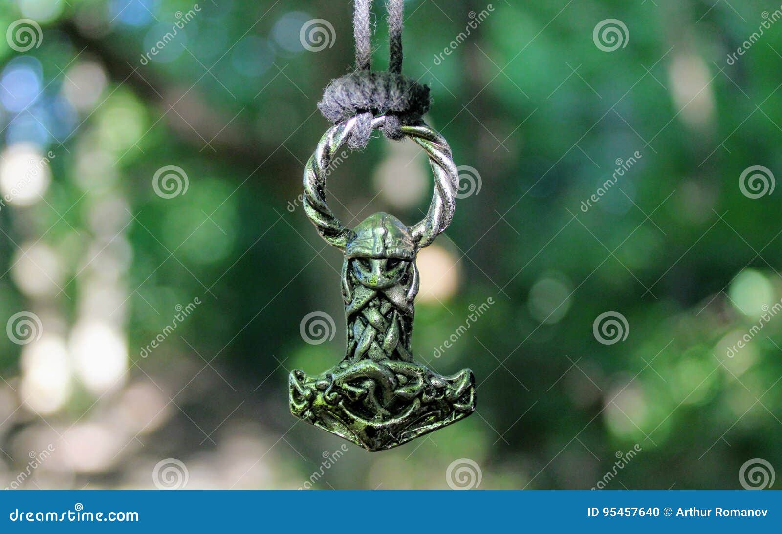Scandinavian Amulet in the Form of the Thor`s Hammer. Stock Photo ...