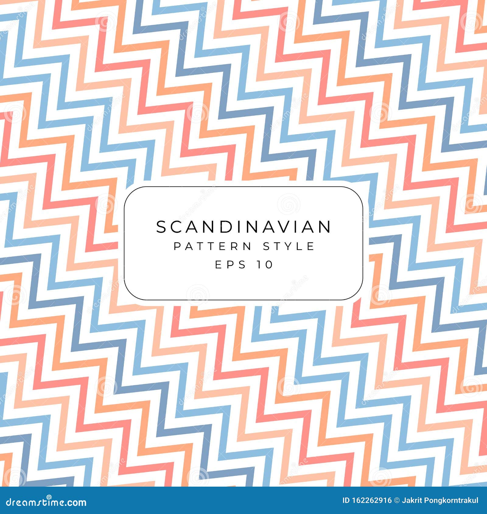 Scandinavian Banner Pattern Modern Colorful Style Abstract Doodle ...