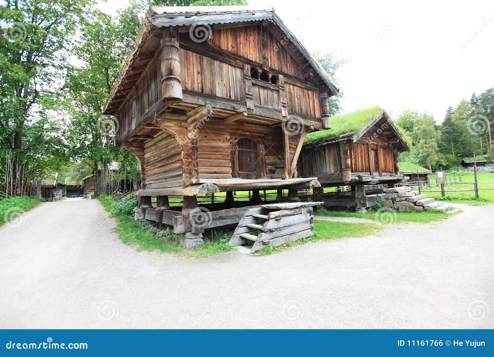 Scandinavian barn stock photo. Image of farm, roof, grass - 11161766