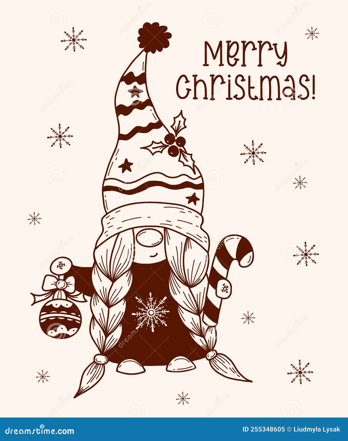 Scandinavian Christmas Gnome Girl Cute Gnome Character With Caramel