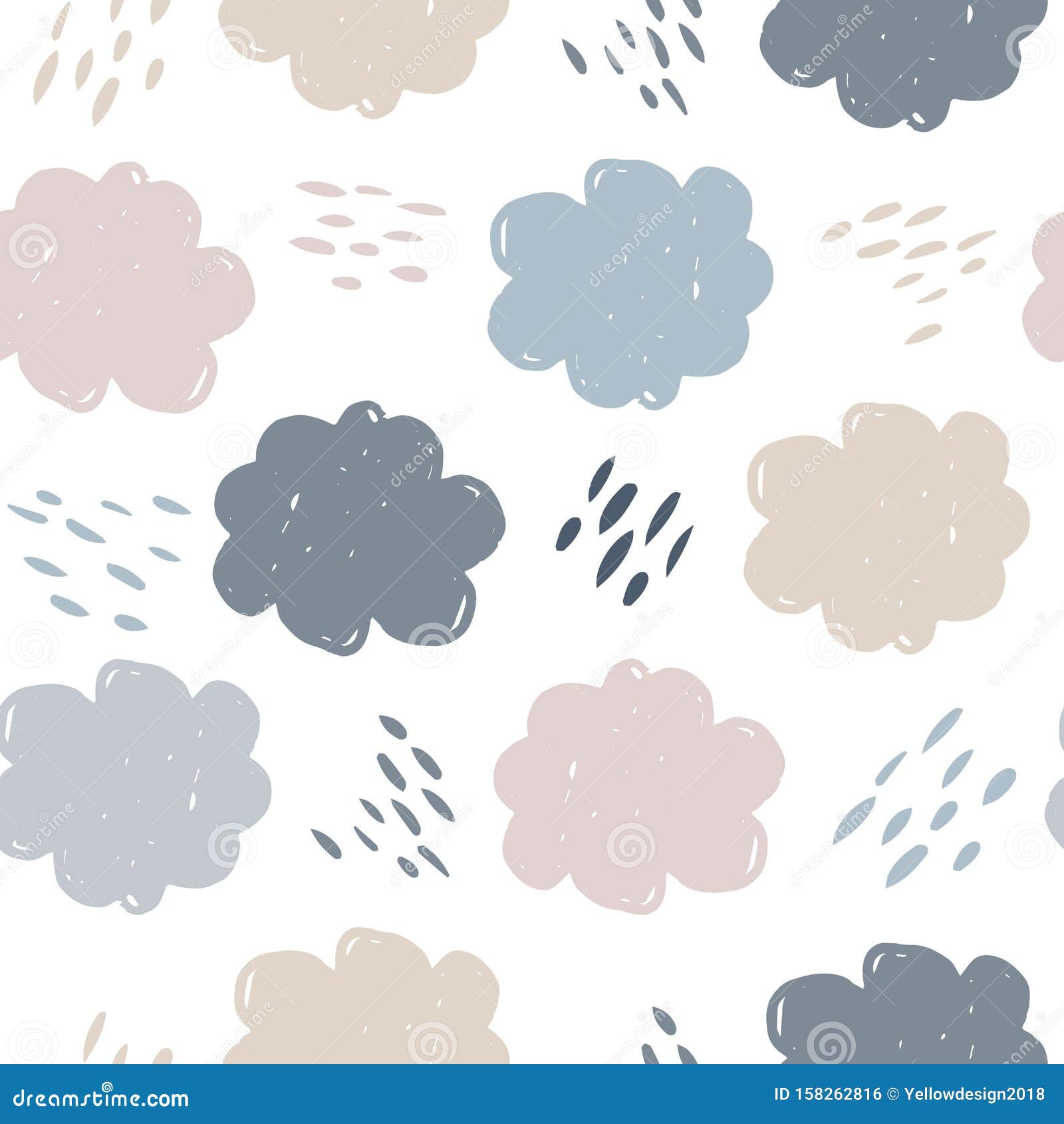 Scandinavian Clouds Seamless Pattern. Weather Background Illustration ...