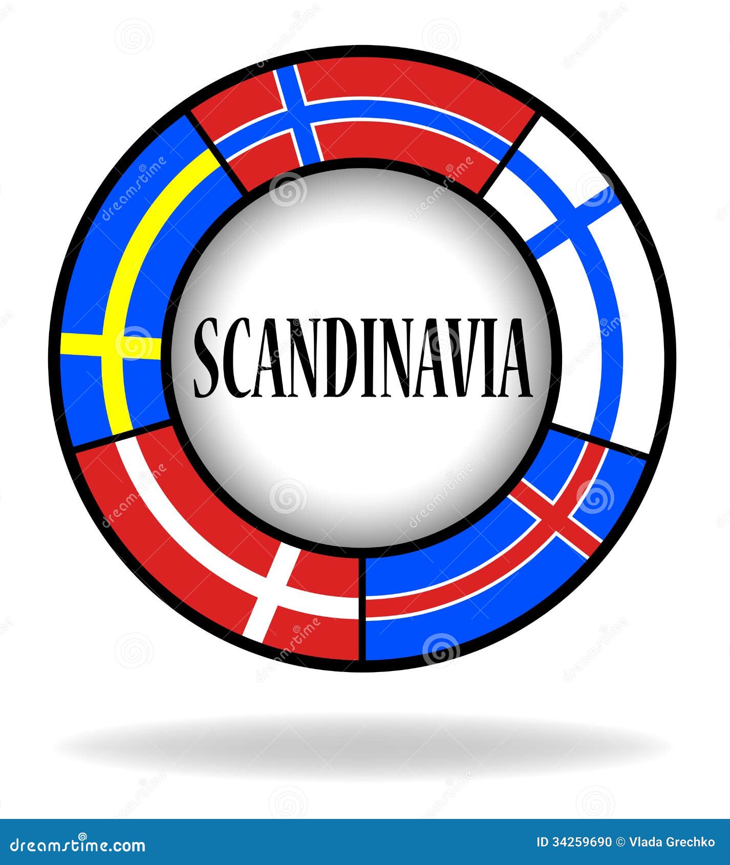 Scandinavian Flags In A Circle Vector Illustration | CartoonDealer.com ...