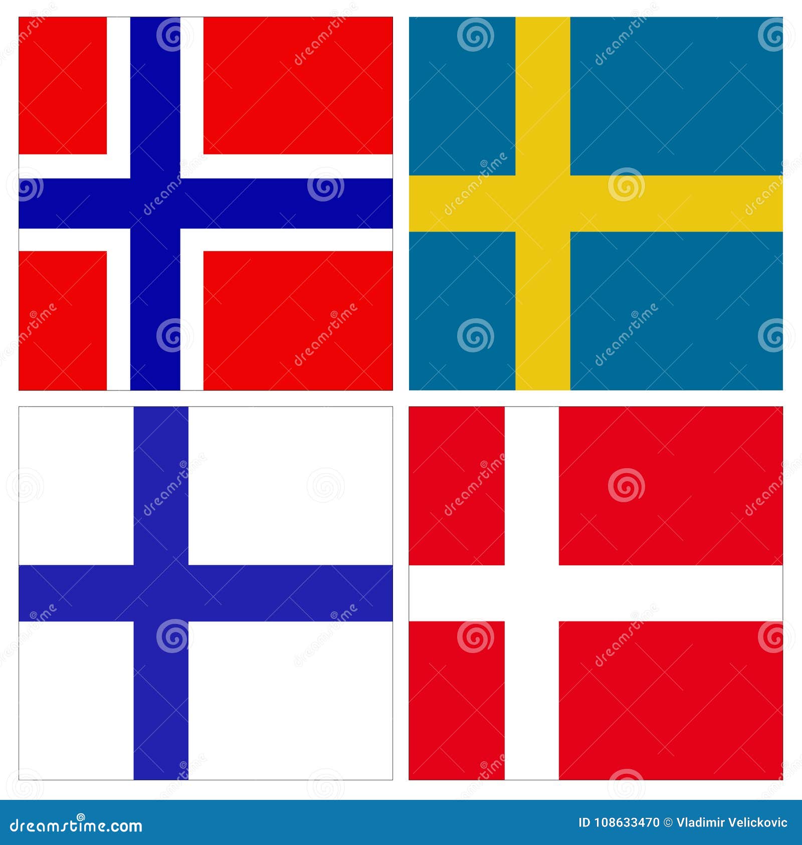 Scandinavian Flags - Countries in Northern Europe Stock Vector ...