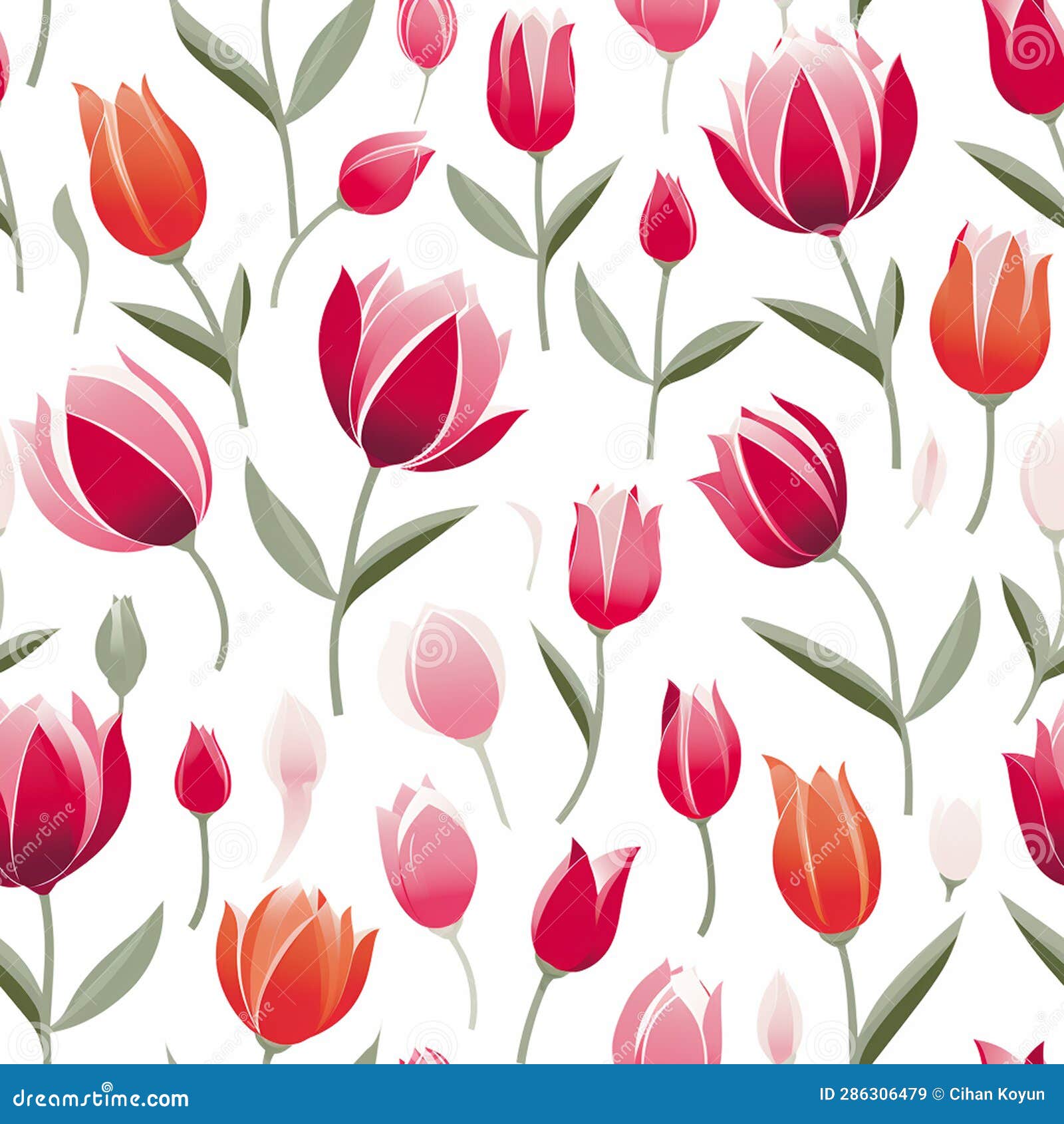 Scandinavian Floral Seamless Design Stock Illustration - Illustration ...