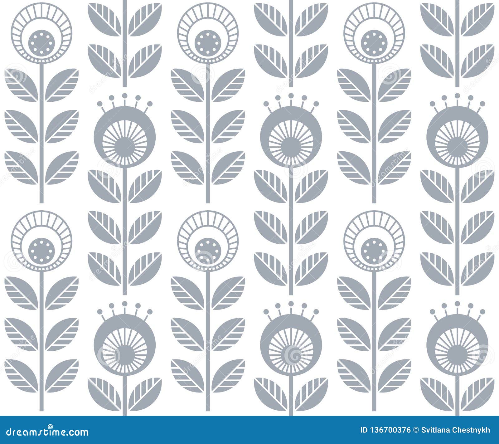 Scandinavian Folk Style Flowers, Seamless Vector Pattern Stock Vector ... Scandinavian Folk Style Flowers, Seamless Vector Pattern Stock Vector ...