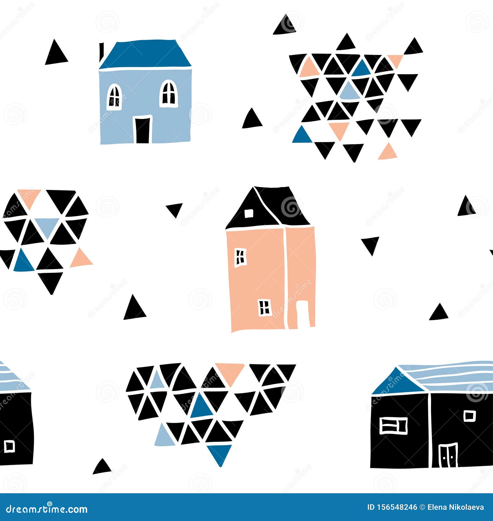 Scandinavian Geometric Seamless Pattern Stock Vector - Illustration of ...