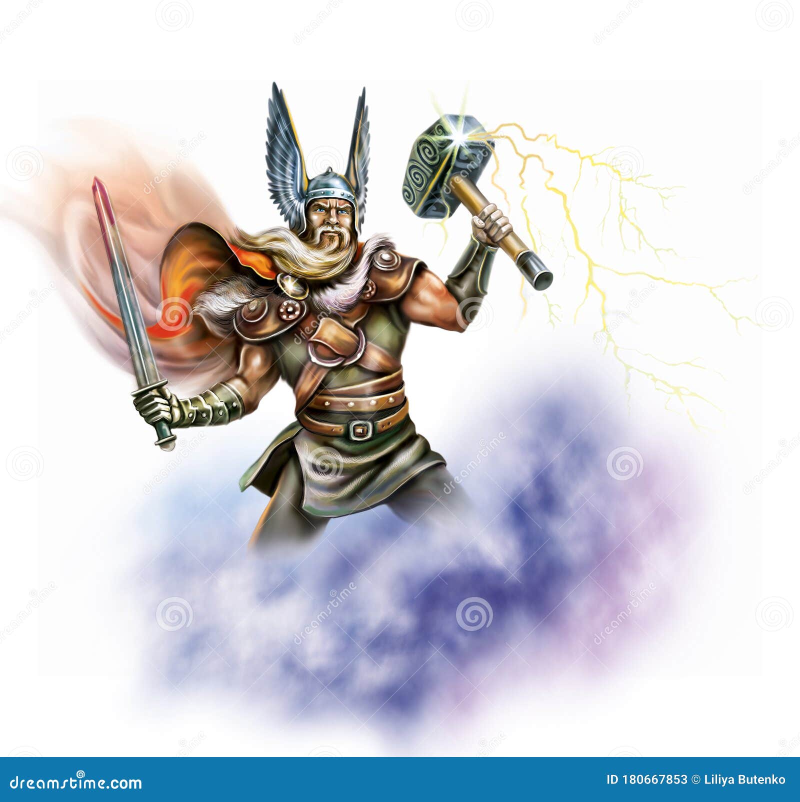 Scandinavian God Thor stock illustration. Illustration of ancient ... Scandinavian God Thor stock illustration. Illustration of ancient ...