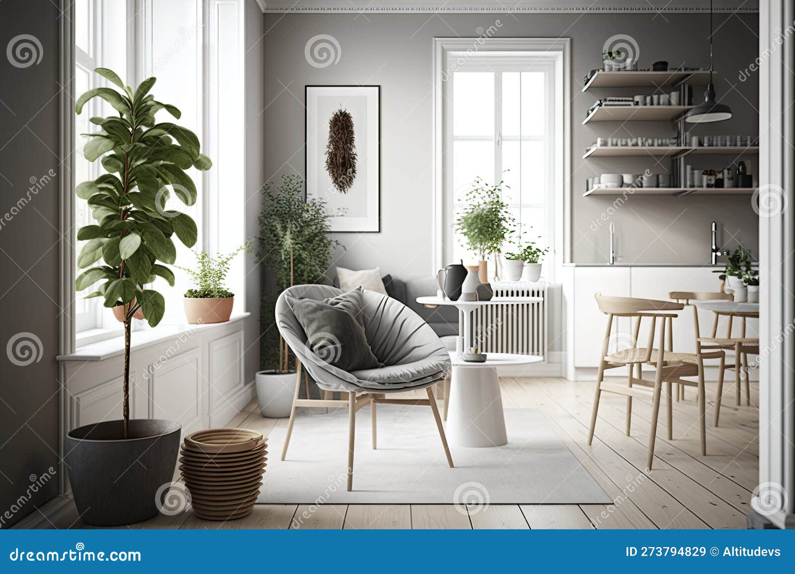 Scandinavian Home Interior with Sleek and Minimalistic Decor, Featuring ...