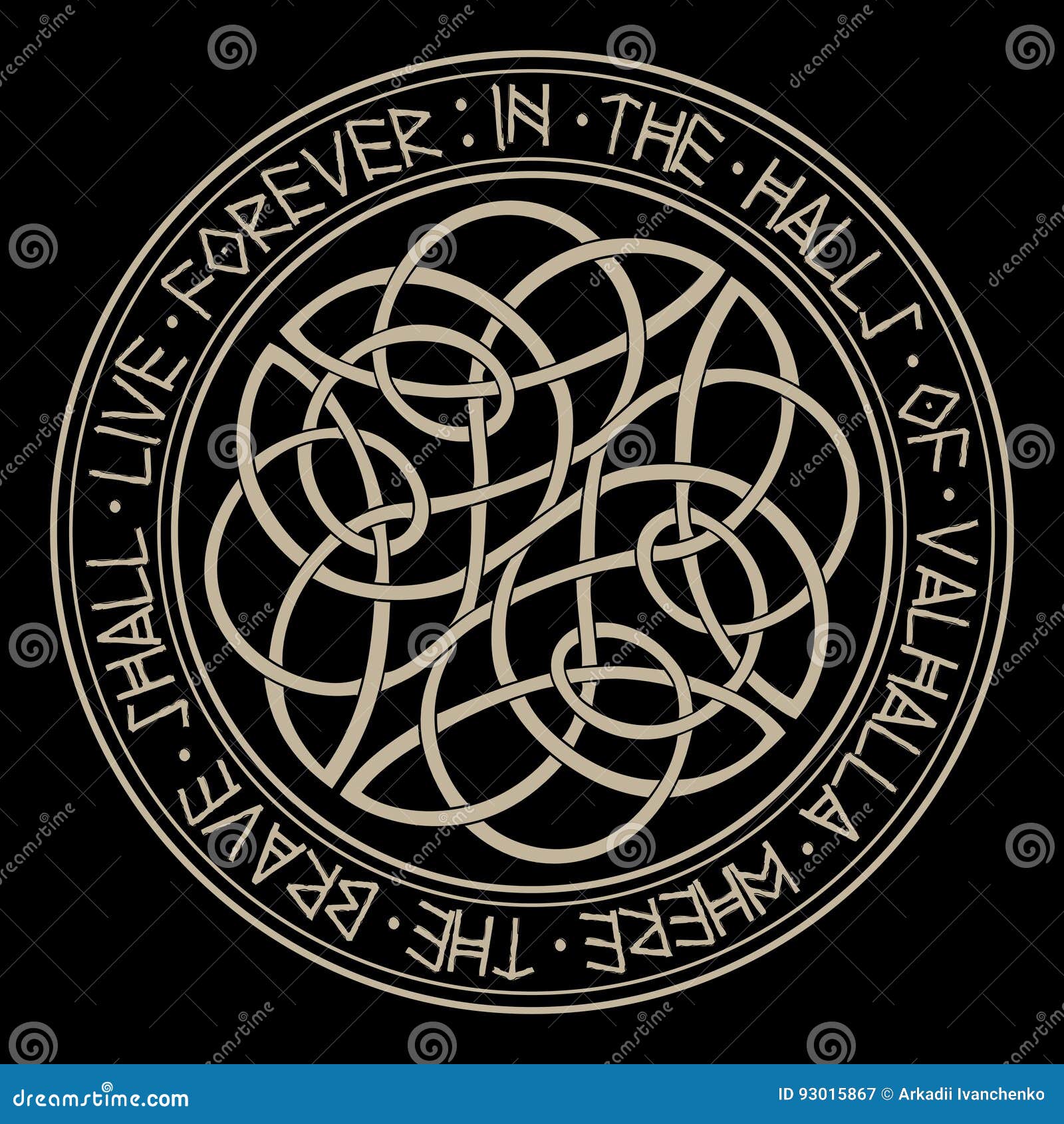 Scandinavian Pattern and Circle of Norse Runes Stock Vector ...