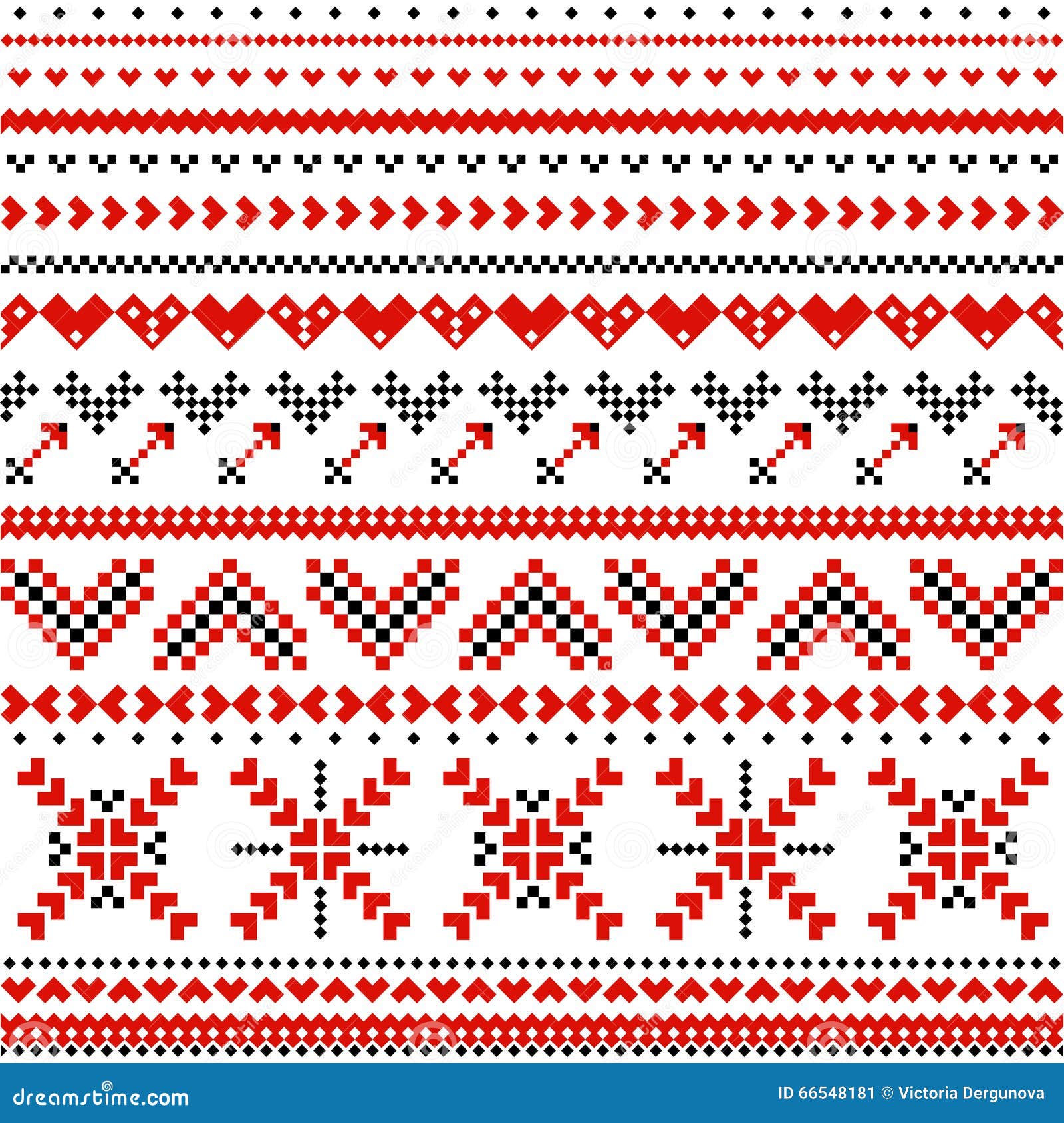 Scandinavian Pattern with Hearts Stock Vector - Illustration of repeat ...