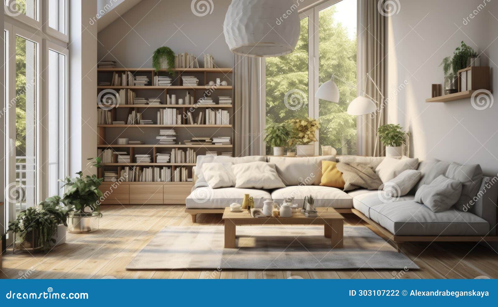 Scandinavian Room, Functional Stock Illustration - Illustration of cozy ...
