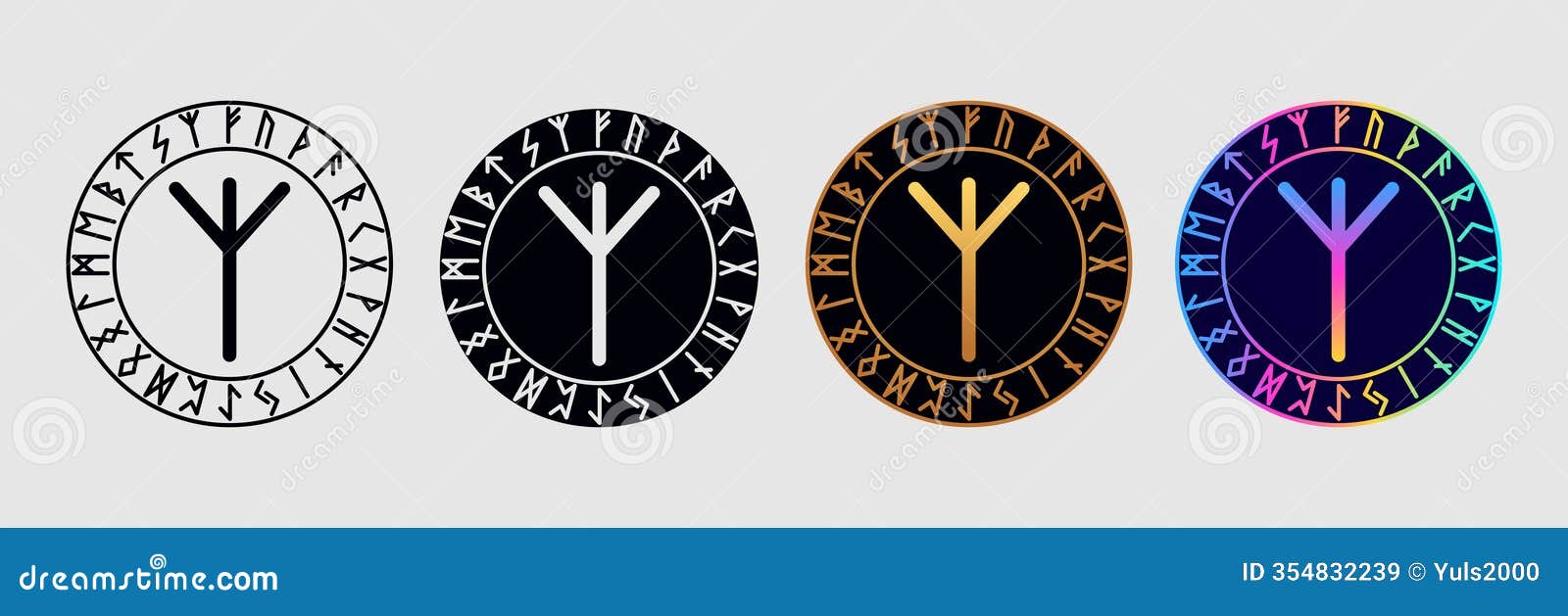 The Algiz Viking Rune Symbol For Web And Mobile Design Isolated On A ...