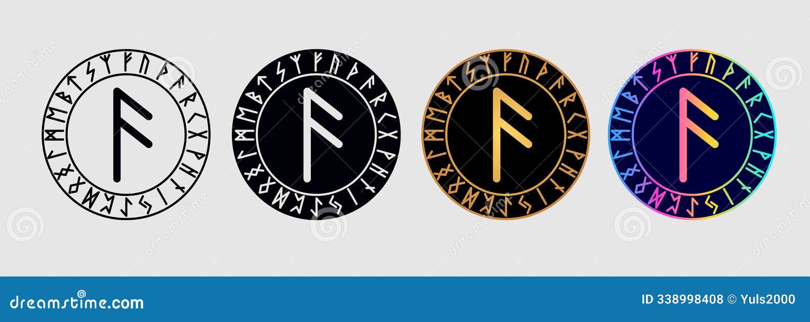 Scandinavian rune Ansuz stock vector. Illustration of sacred - 338998408