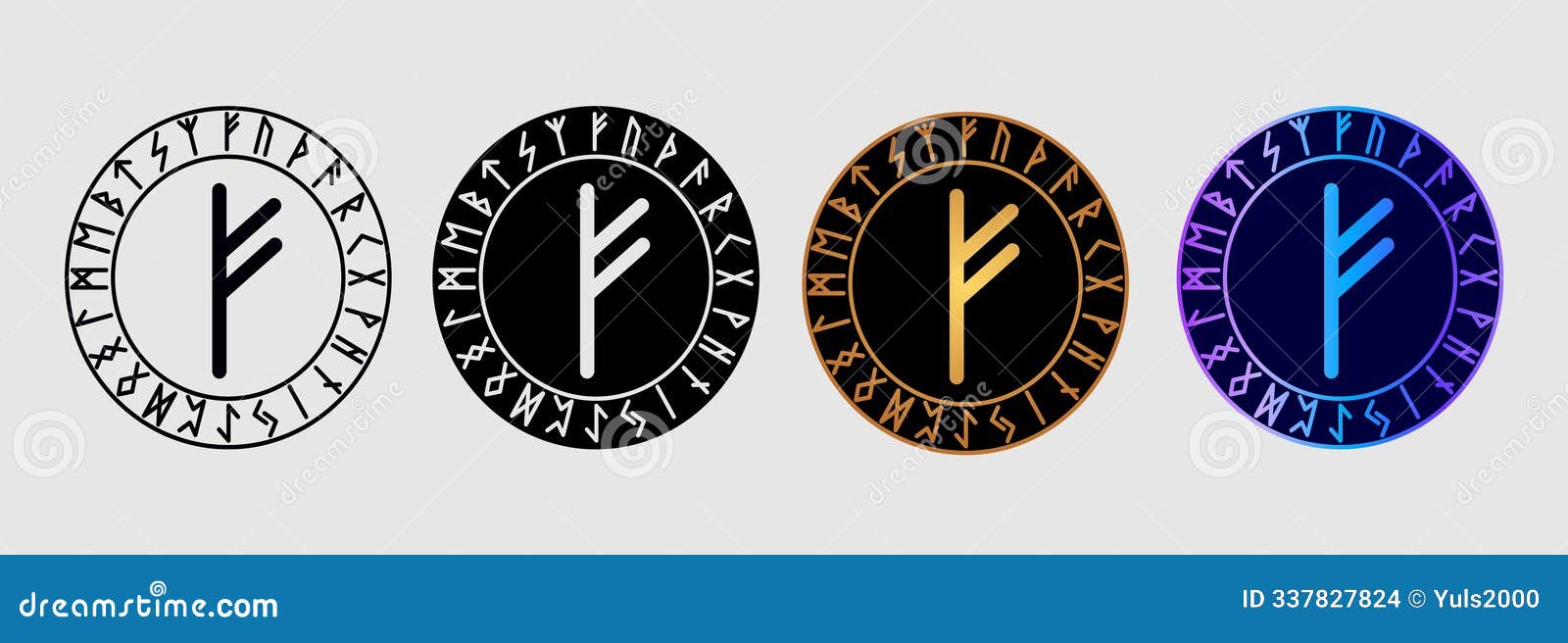 Old Rune Fehu Meaning Wealth, Power, Energy, Ancient Scandinavian ...