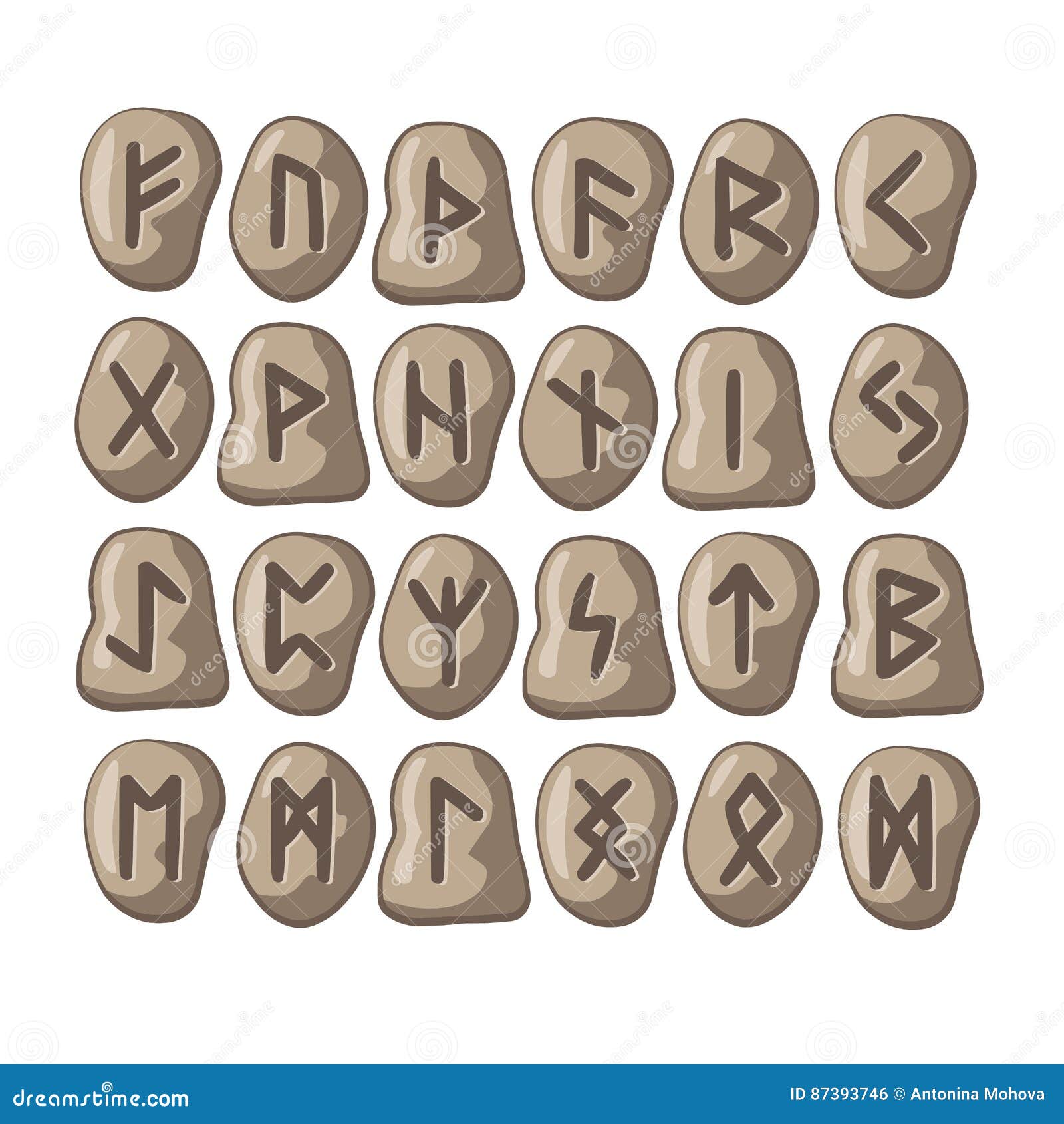 Scandinavian Runes are Made of Stone Stock Vector - Illustration of ...