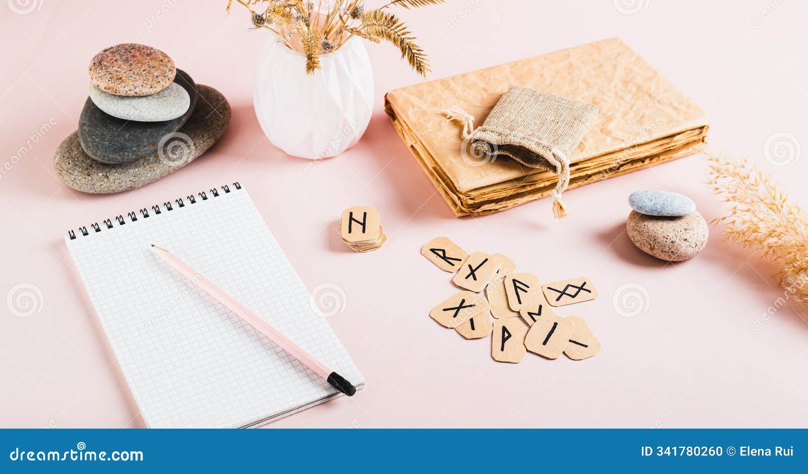 Scandinavian Runes For Fortune Telling Made Of Cardboard On The Table ...