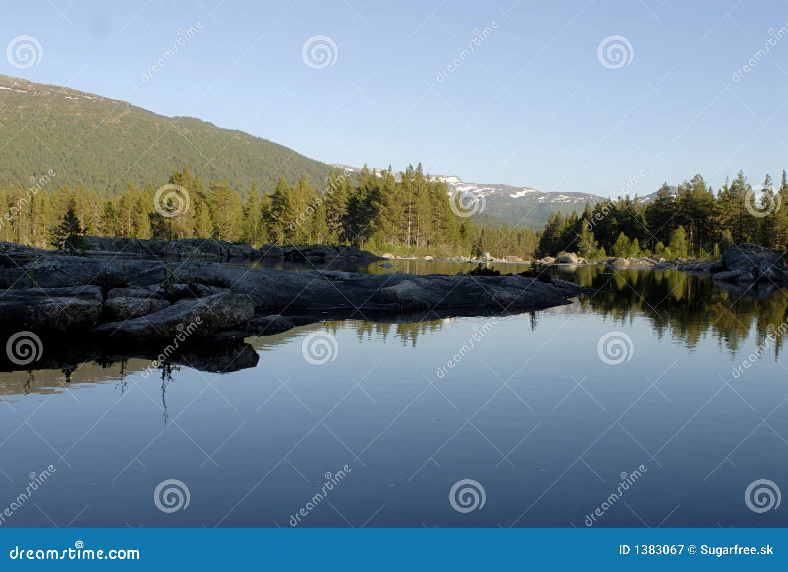 Scandinavian scenery stock image. Image of nature, lakefront - 1383067