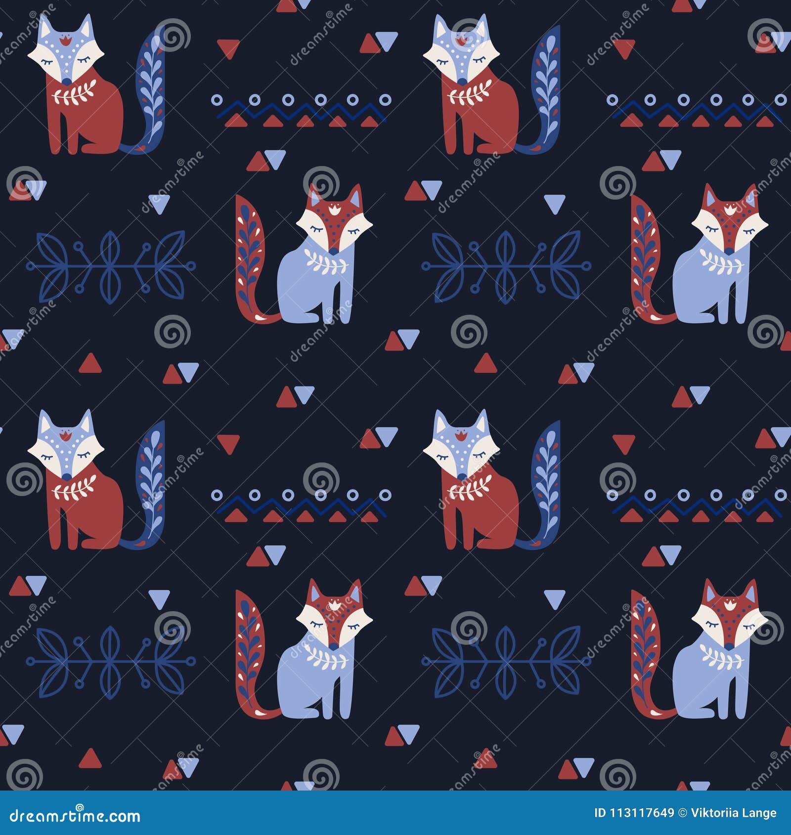 Vector Folk Tribal Seamless Colorful Pattern | CartoonDealer.com #70954076