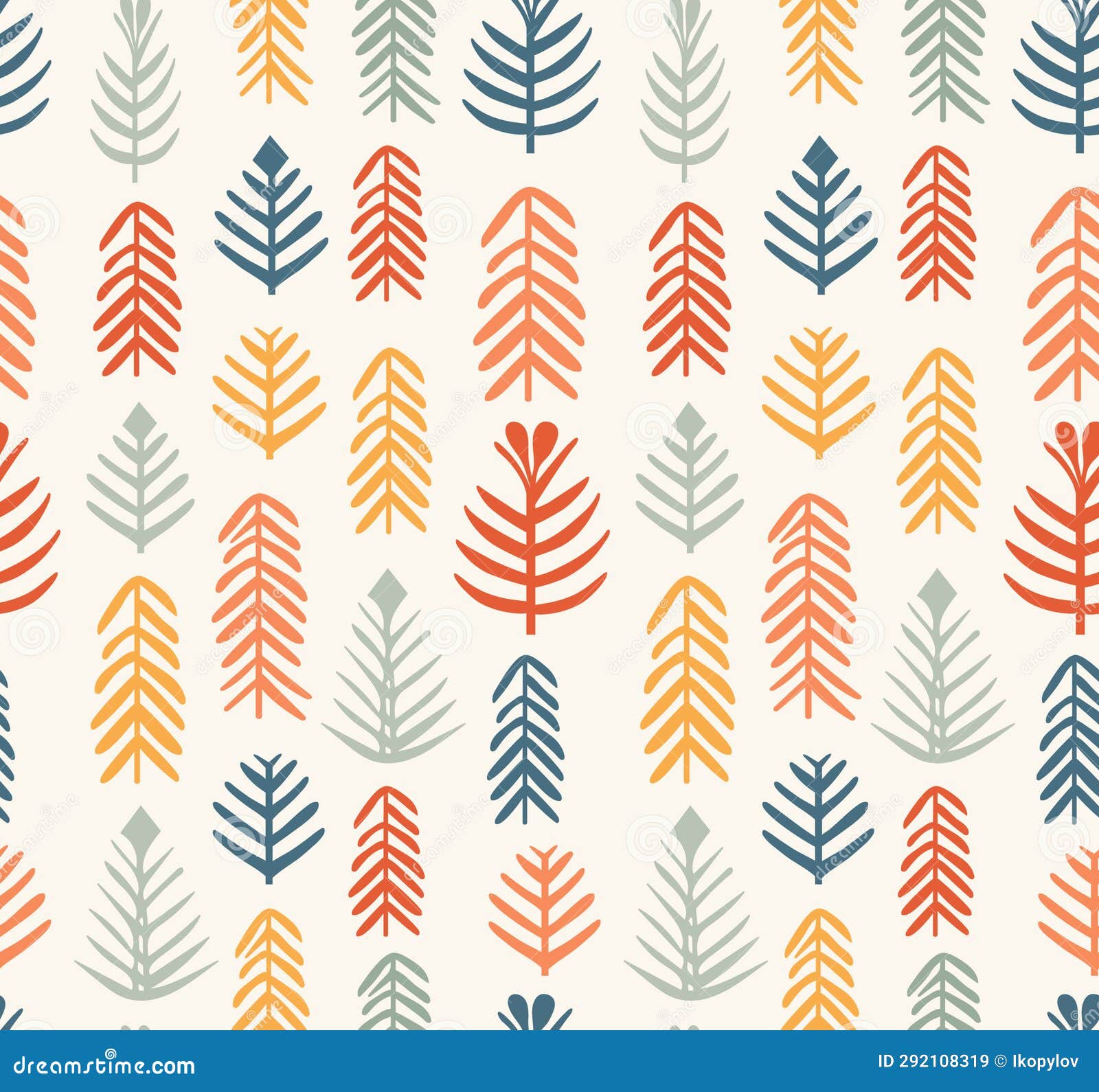 Scandinavian Simple Forest Tree, Vector Seamless Pattern. Modern Design ...