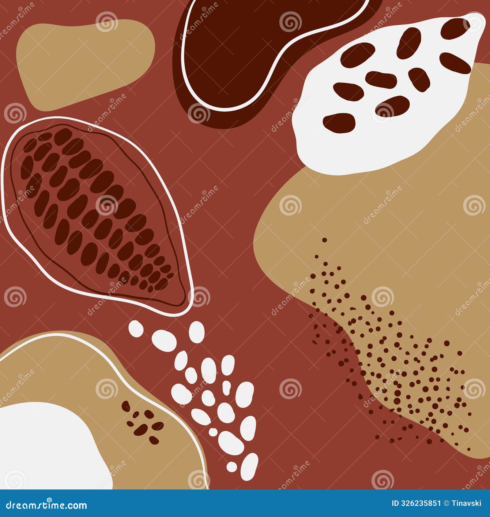 Abstract Cocoa Bean Vector Background Stock Illustration - Illustration ...
