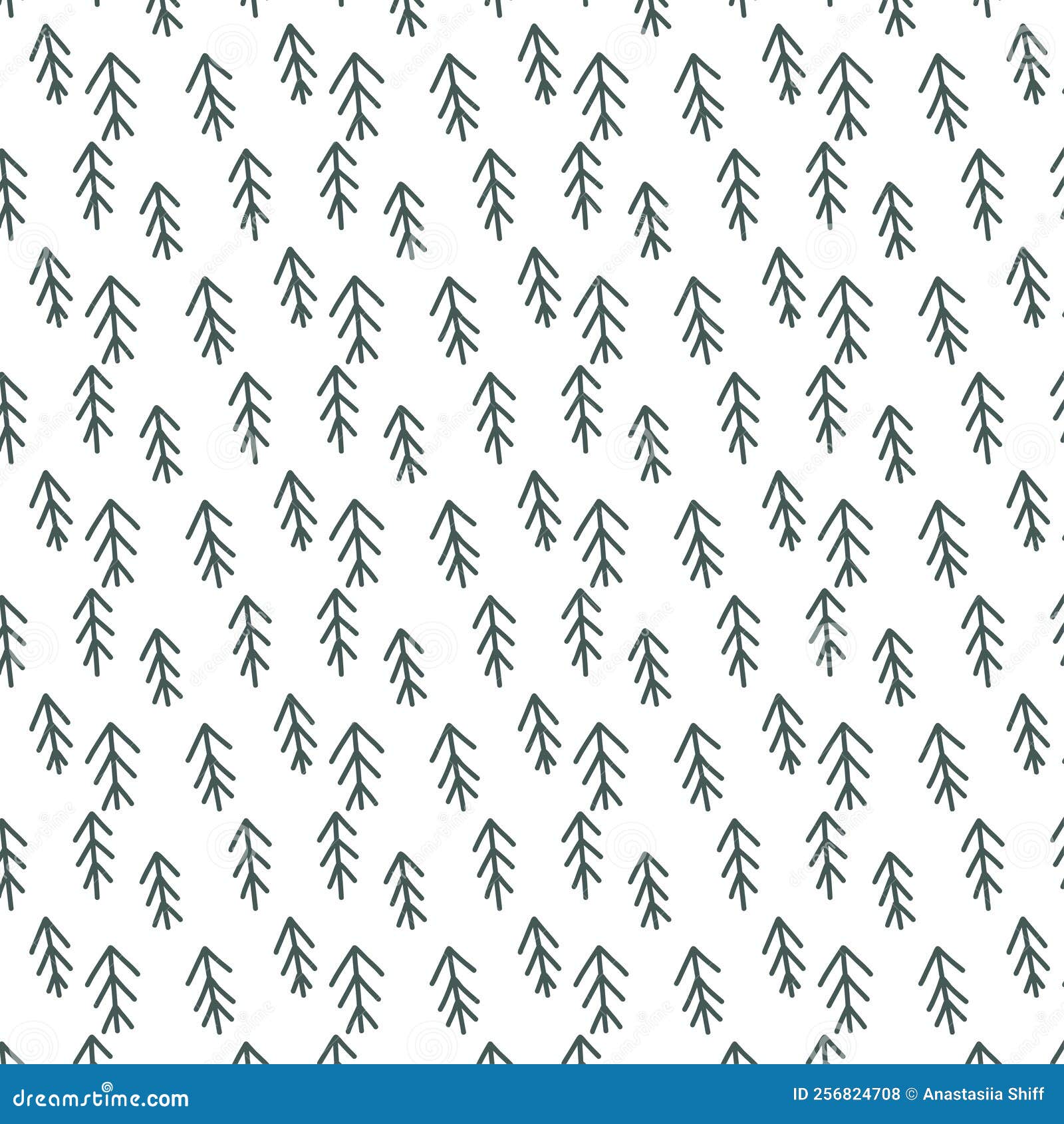 Scandinavian Style Doodle Christmas Tree Seamless Pattern Stock Vector ...