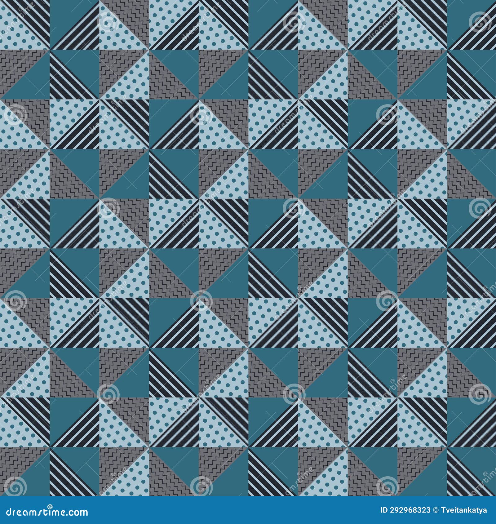 Scandinavian Style Pattern. Vector Illustration in Blue Tones Stock ...