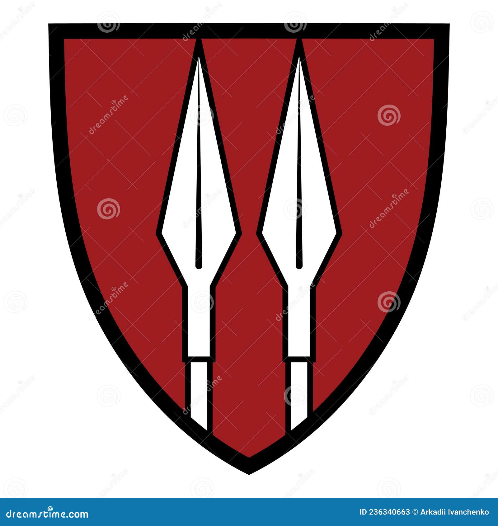 Scandinavian Viking Design. Heraldic Shield and Two Spears Stock Vector ...
