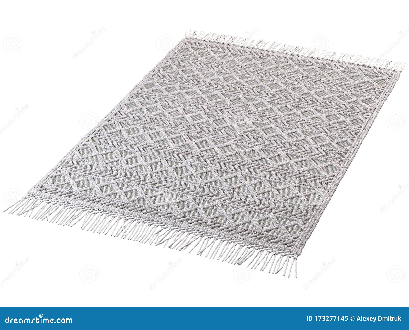 Scandinavian Wool Dot Rug with Tassels. 3d Render Stock Illustration ...